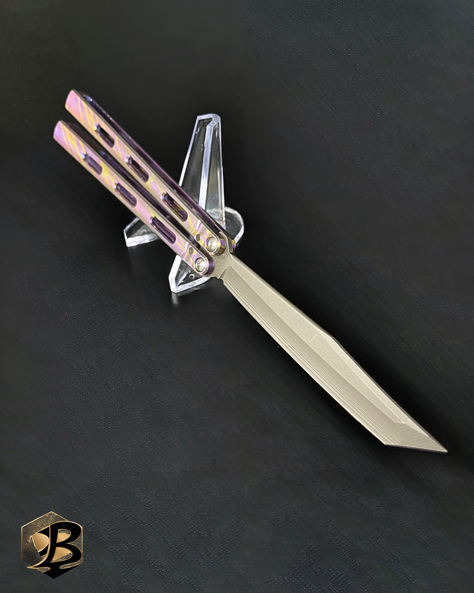 MachineWise Maryn #057 – Purple Splatter Titanium Balisong