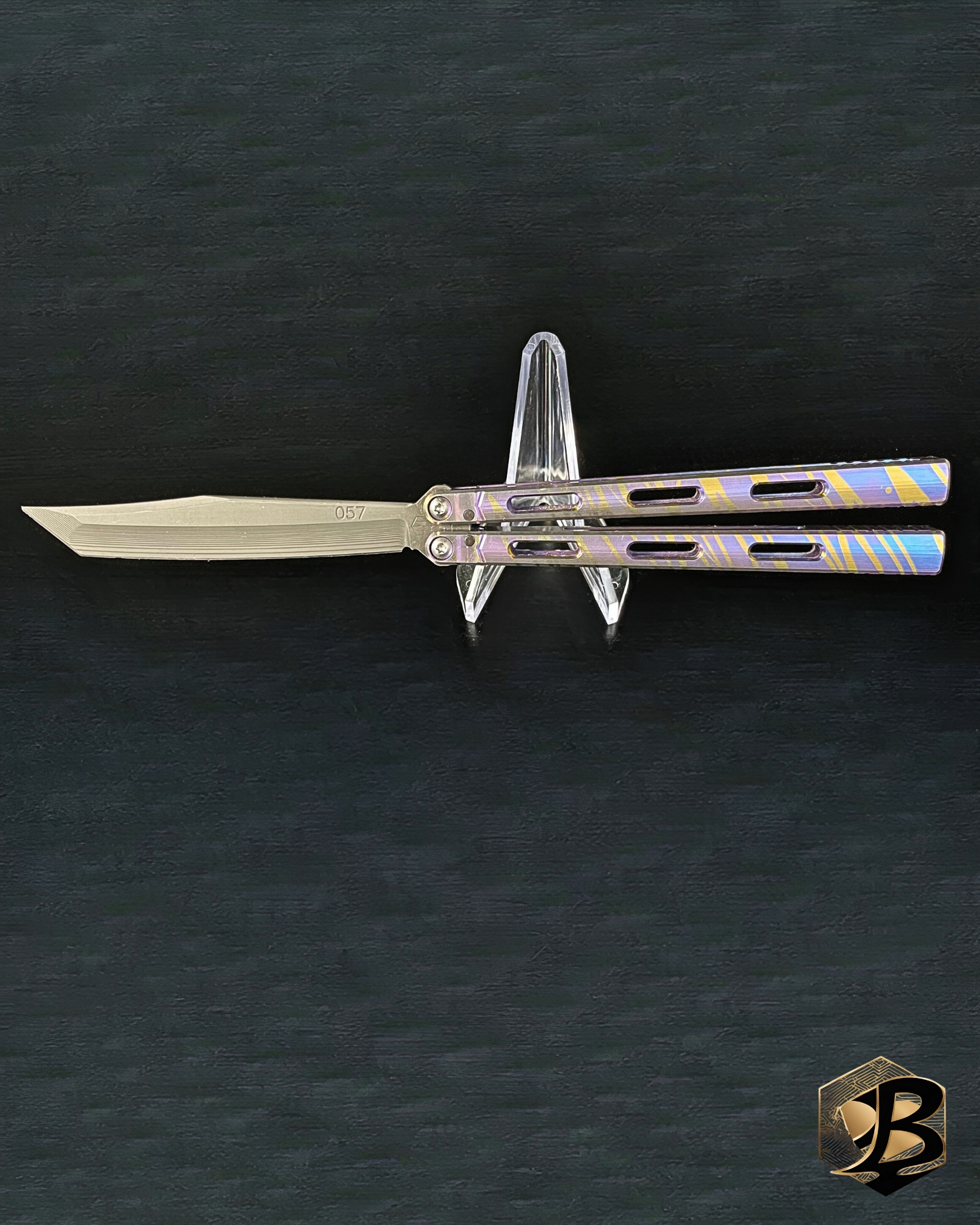MachineWise Maryn #057 – Purple Splatter Titanium Balisong
